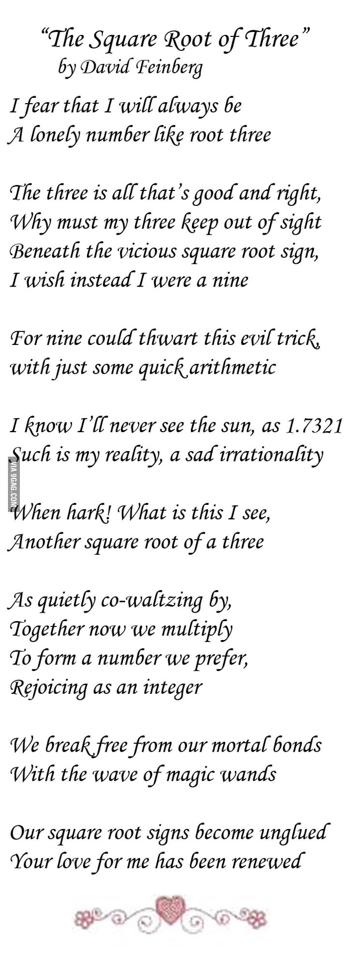 The Square Root of 3 Poem. - 9GAG