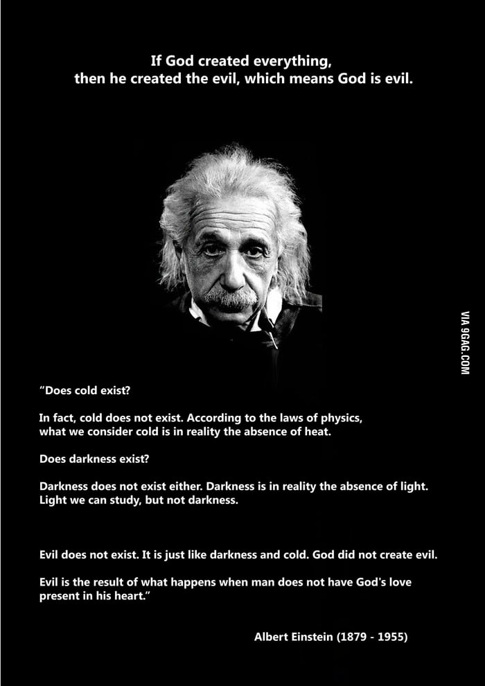 Einstein on God and Evil - 9GAG
