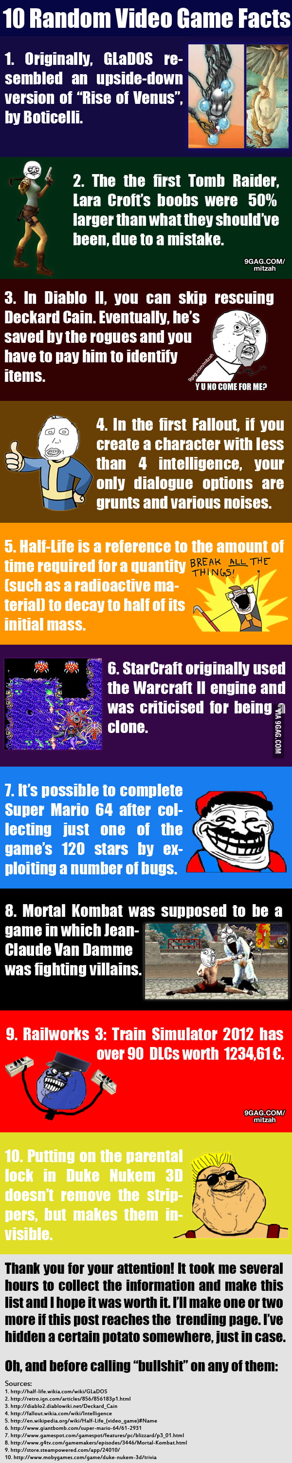 10 True random video game facts - 9GAG