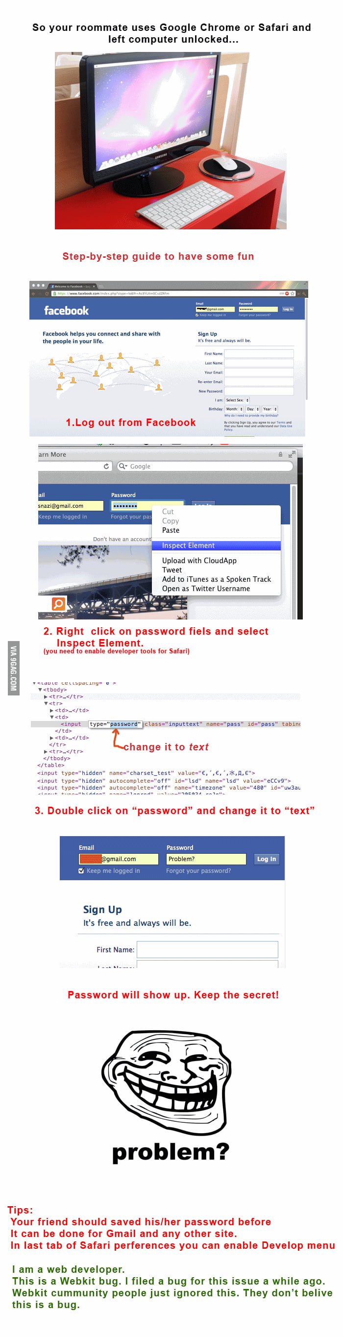 So your friend left computer unlocked... - 9GAG