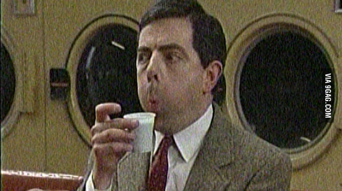 Just Mr. Bean blowing his hot coffee...Wait, What!!! - 9GAG
