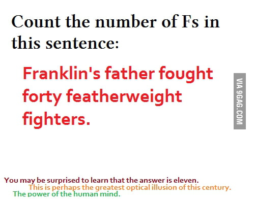 Count the number of Fs - 9GAG