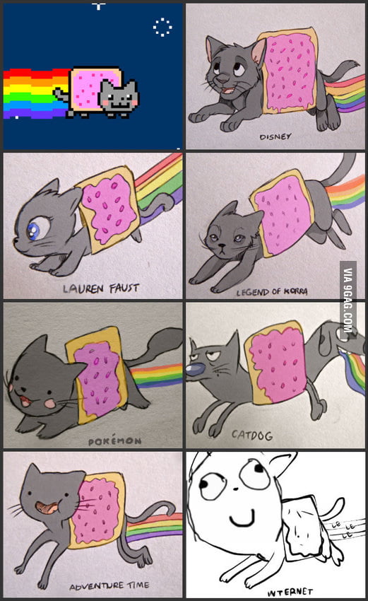 Nyan cat in different styles - 9GAG