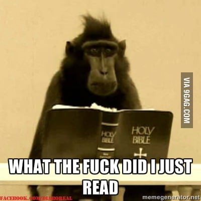 Monkey reading bible - 9GAG