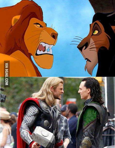 Mufasa + Scar = Thor + Loki - 9GAG