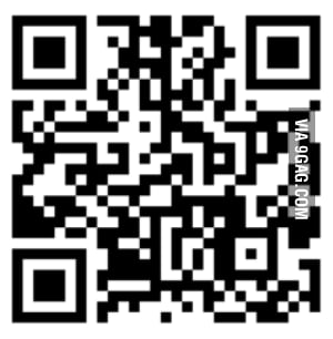 The scariest QR Code you'll ever see - 9GAG