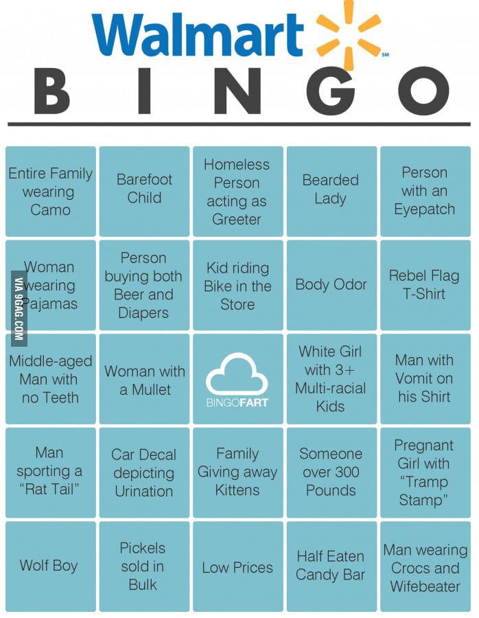 Walmart Bingo - 9GAG