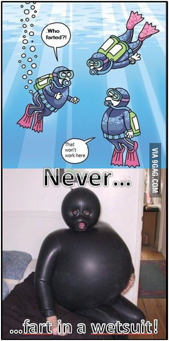 Never fart in a wetsuit! - 9GAG