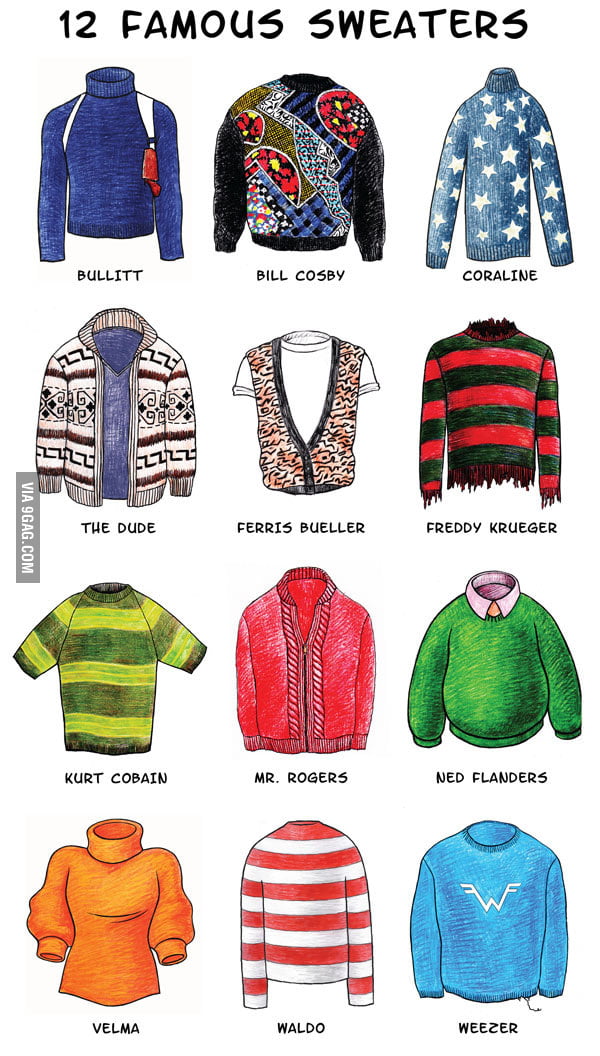 12 Famous Sweaters - 9GAG
