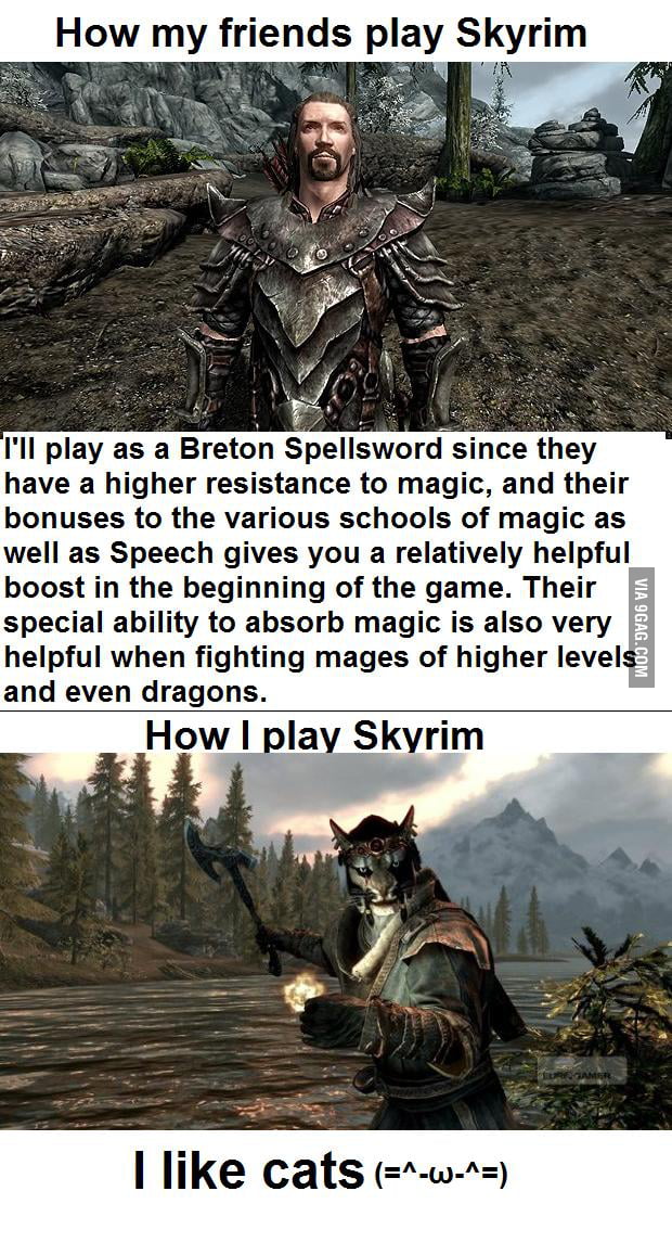 Playing Skyrim - 9GAG