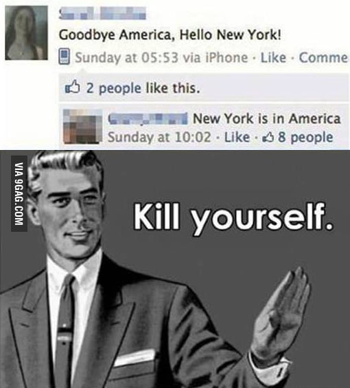 Goodbye America, Hello New York. - 9GAG