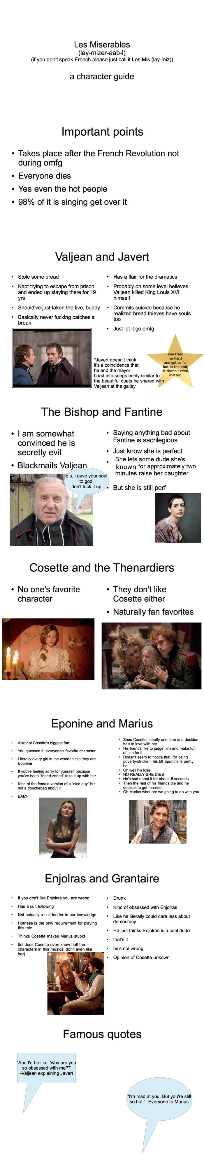 A “Les Misérables” character guide - 9GAG