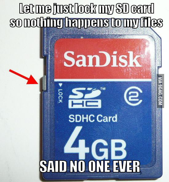 Useful SD card lock - 9GAG