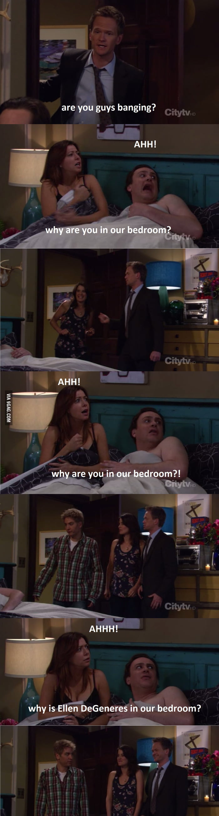 Ellen and the guys of HIMYM - 9GAG