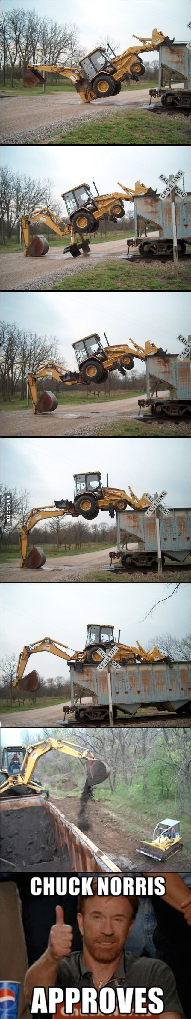 This guy can run a backhoe! - 9GAG