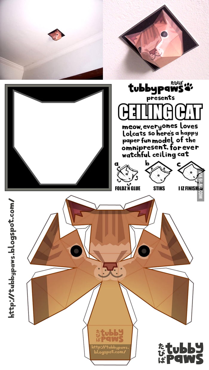 Paper Ceiling Cat (DIY) - 9GAG