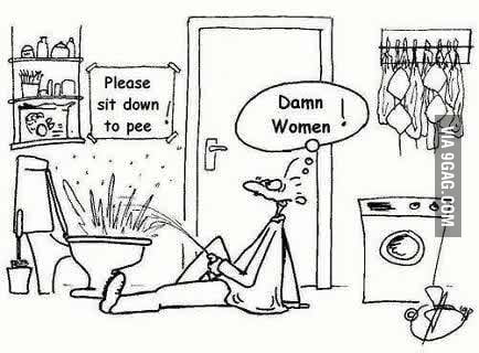 Please sit down to pee - 9GAG