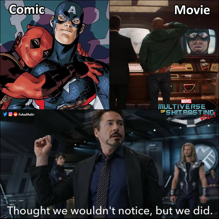 Captain America the only hero Deadpool actually respects. - 9GAG