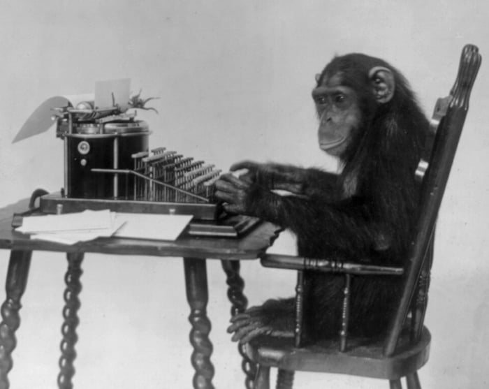 The infinite monkey theorem states that a monkey hitting keys at random ...