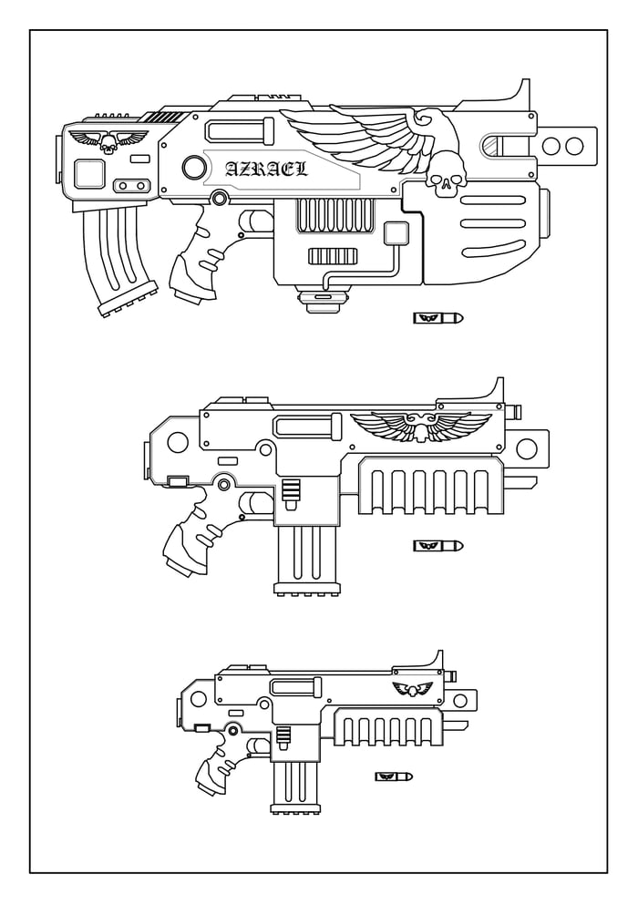 Azrael's Lion's Wrath compared to an Astartes Bolter and an Inperial ...