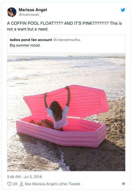 This Pink Coffin Pool Inflatable Is Beach Party's Most Relatable ...