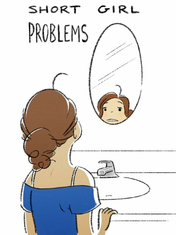 Relatable Tall & Short Girl Problems As Illustrated By Sara Pocock - 9GAG