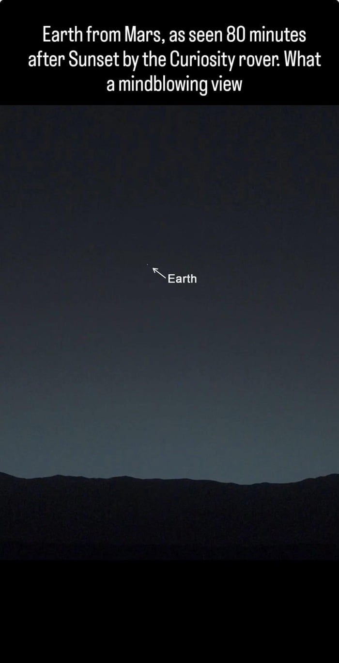 Earth from Mars as seen 80 minutes after Sunset by the Curiosity Rover ...
