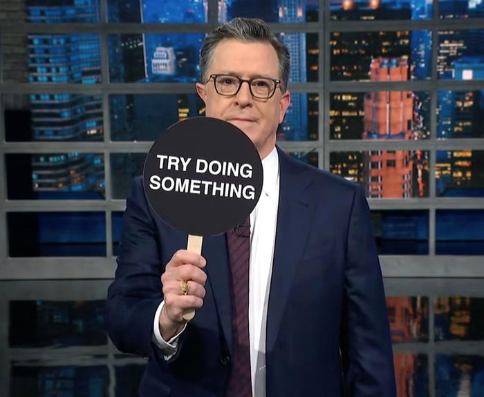 Stephen Colbert on The Late Show last night. - 9GAG