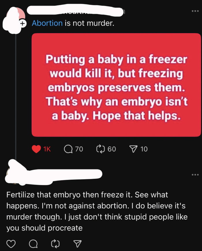 Bro what do you think an embryo is? - 9GAG