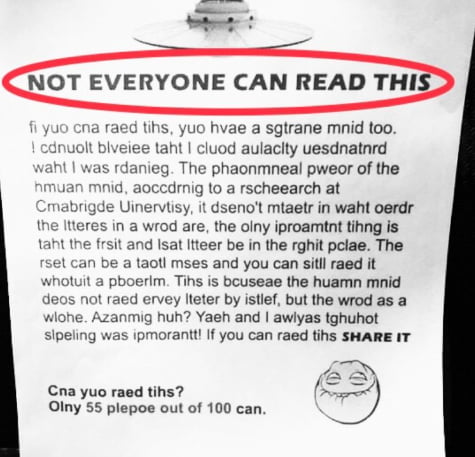 Not Everyone Can Read This - 9GAG