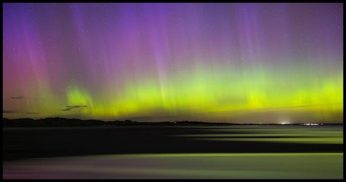 Aurora Borealis / Northern lights, seen from Northern Denmark on 4th of ...