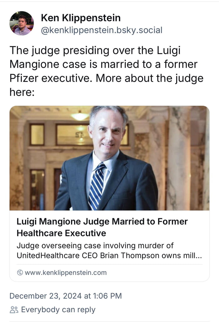 Judge presiding over Luigi Mangione case is married to former health ...