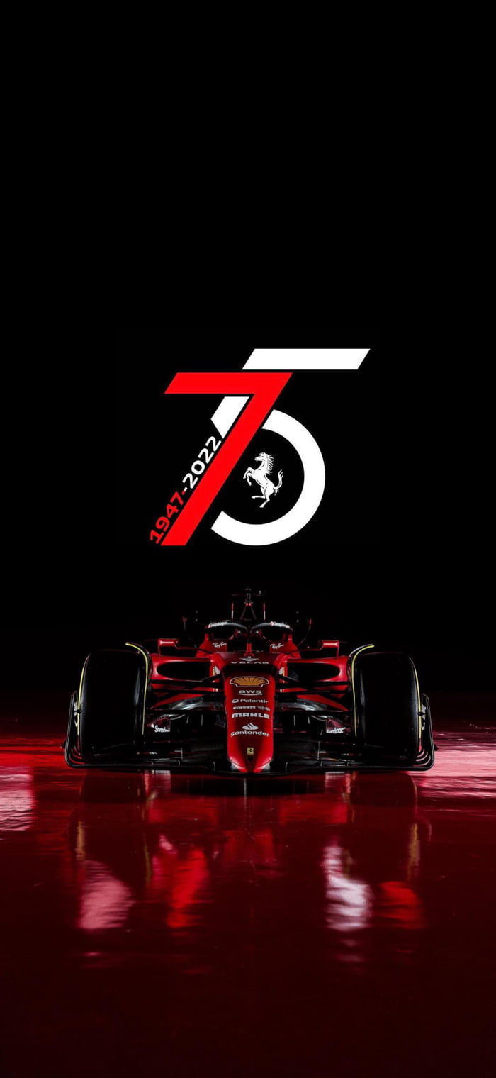 Ferrari F1-75, with 75 year anniversary logo - 9GAG