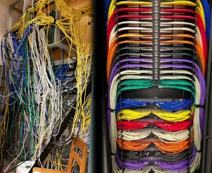 Bad Vs Good Cable Management In A Server Room 9GAG Bad Vs Good Cable Management In A Server Room 9GAG