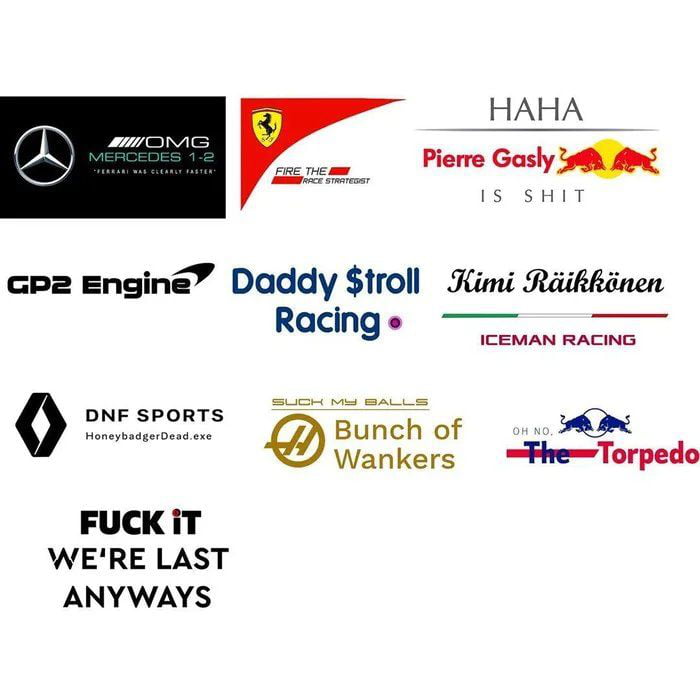 F1 Teams Alternative Names And Tags Hahahahaha 9GAG F1 Teams Alternative Names And Tags Hahahahaha 9GAG