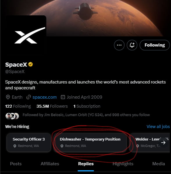 You can always say you work at SpaceX. - 9GAG