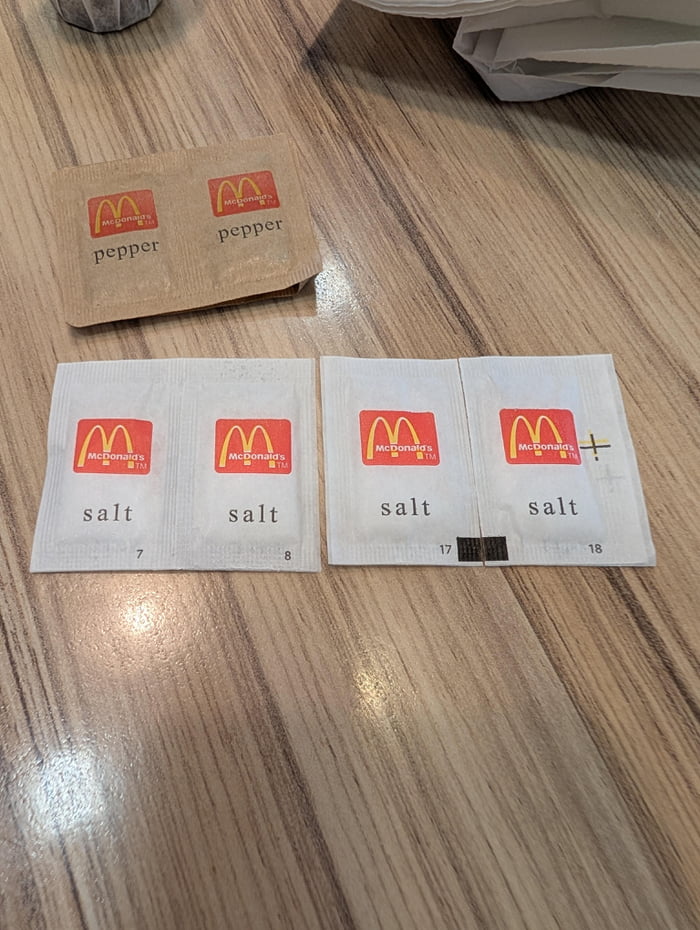 Why are the salt packets numbered? What is McDonald's tracking? - 9GAG