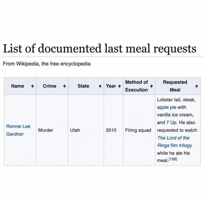 A convicted murderer demands to see the Lord of the Rings thrilogy in ...