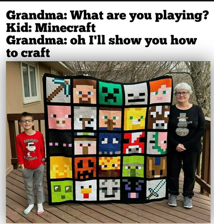 Minecraft grandma - 9GAG