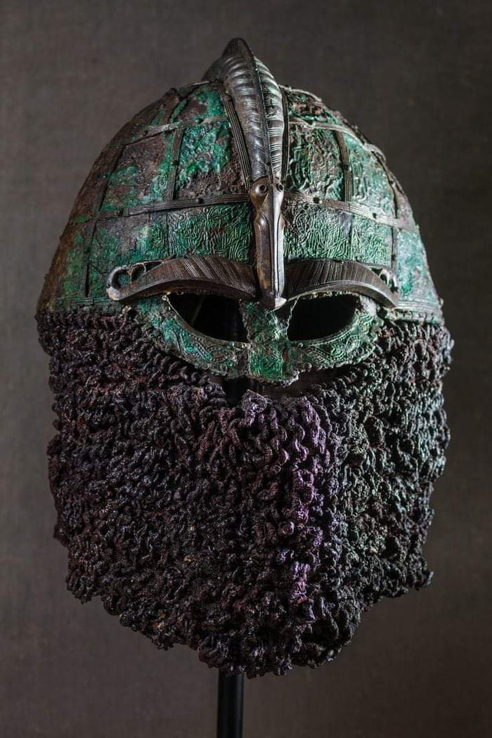 A helmet of a presumed Germanic barbarian chieftain who broke through ...