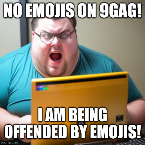 Imagine an adult man being triggered oven an emoji 😂 - 9GAG