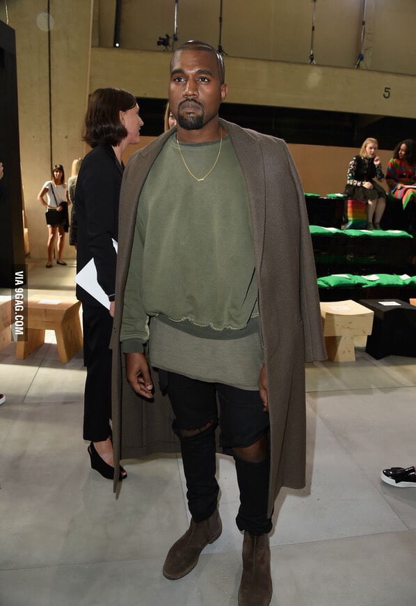Kanye West dressed like Level 1 RPG character. - 9GAG