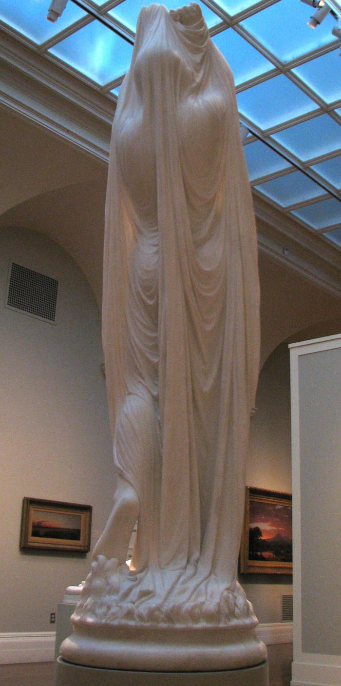 Light shining through the marble of “Undine Rising From The Waters“, by ...