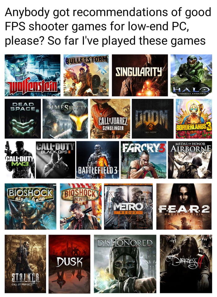 For comparison about what I mean by low-end, my PC can run CoD Black ...