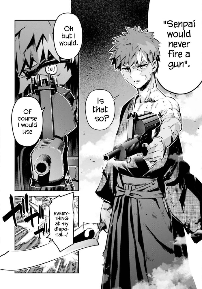 Probably the most badass Shirou of all timelines. He may be out of mana ...