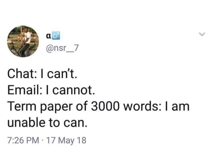 I'm unable to can - 9GAG