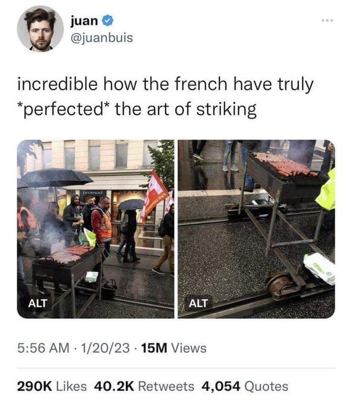 A strike in France without a barbecue is not a strike - 9GAG