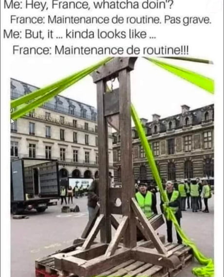 Mème De La Guillotine Madame Guillotine Cartoons And Comics Funny