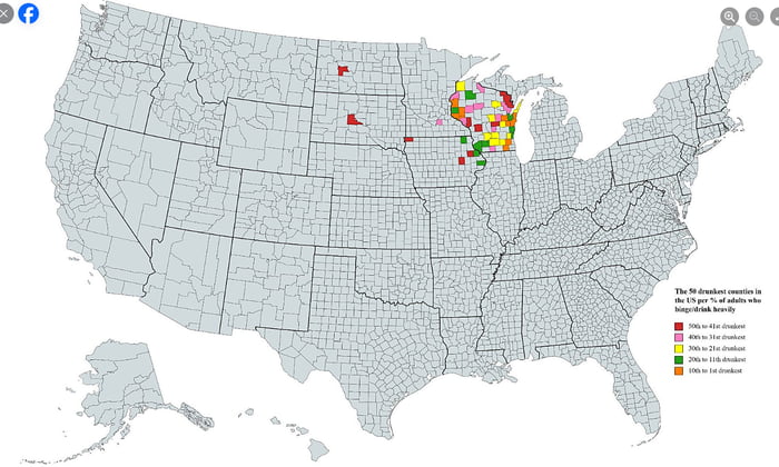 The 50 drunkest counties in the U.S - 9GAG