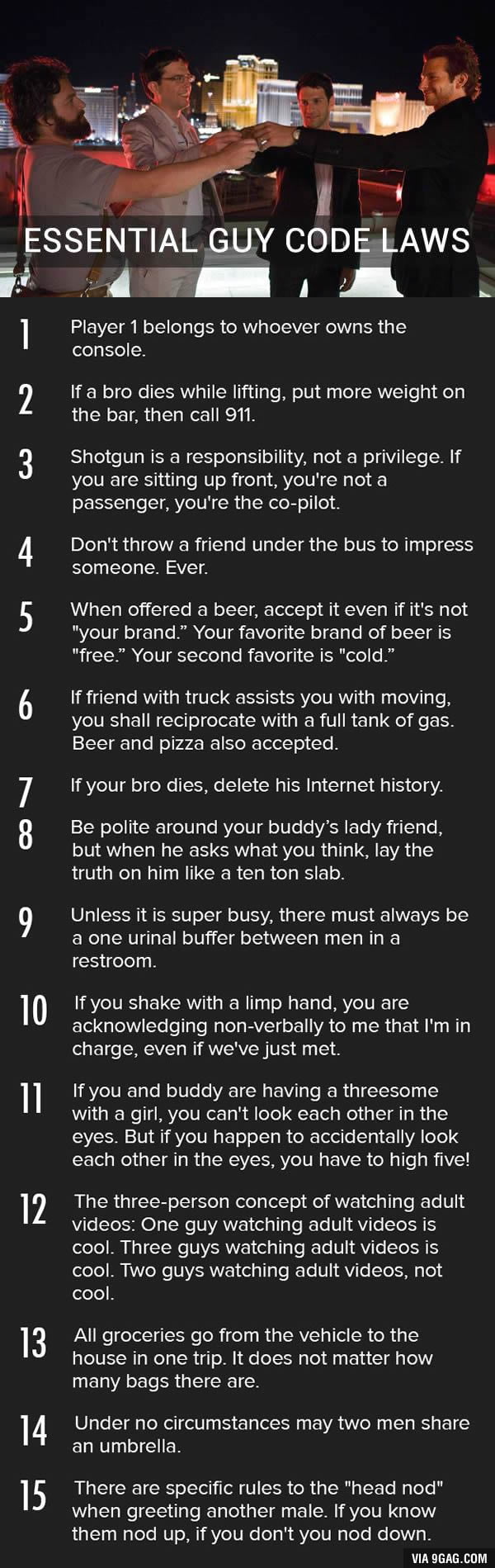 Essential guy code laws - 9GAG